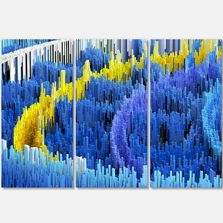 Macro Render Structure Blue Yellow - Art Glossy Metal Wall Art - Bed ...