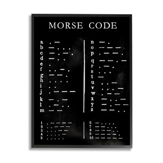 Stupell Vintage Morse Code Chart Alphabet and Numerals Framed Wall Art ...
