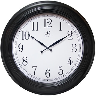Classic Black Large Wall Clock 24 inch by Infinity Instruments - 24 x 2 ...