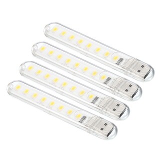 4Pcs 1.7W Mini USB LED Light 3000-3200K Slim Led Light Stick Warm White ...