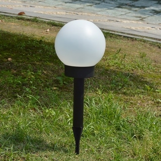 2Pc Solar LED Ground Light Round Ball Automatic Waterproof White Light ...