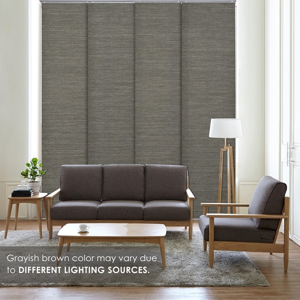 GoDear Design Natural Woven Adjustable Sliding Panel Track Blinds ...