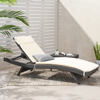 Hypoint Outdoor Wicker Armless Chaise Lounge with Cushion by ...