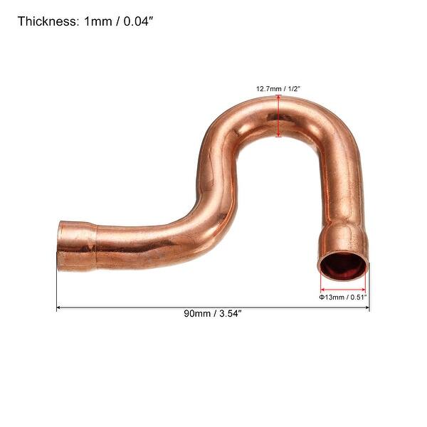 Copper P-Trap Pressure Pipe Fitting Tubing Plumbing Supply 12.7mm(1/2 ...