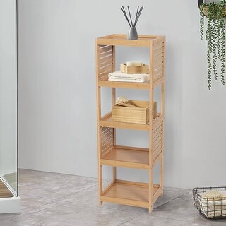 Open-Shelf Storage Unit with Vented Design, Natural - Trinidad ...