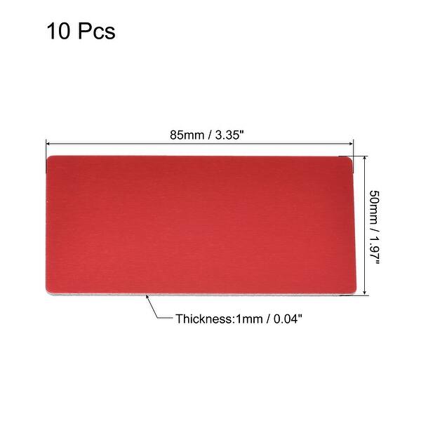 Blank Metal Card 85mm x 50mm x 1mm Anodized Aluminum Plate Red 10 Pcs ...