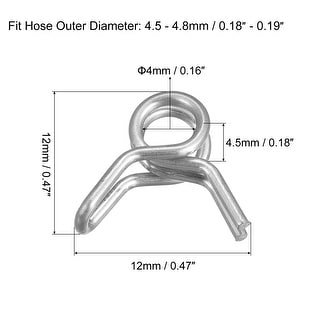 Double Wire Spring Hose Clamp, 10pcs 304 Stainless Steel 4mm Spring ...