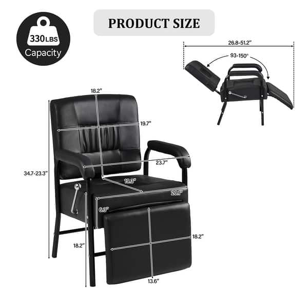 Controled Reclining Shampoo Chair with Footrest for Salon - N/A - Bed ...
