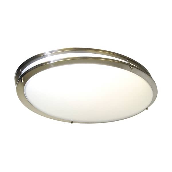 Glamour LED 32 inch Oval Flush Mount Fixture Brushed Nickel Finish CCT ...