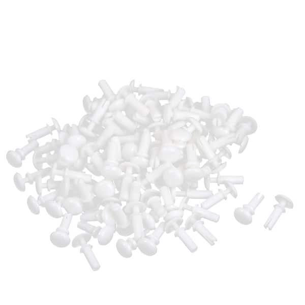 100Pcs Nylon Push Clips Rivet Fastener White for 5.0-6.0mm Thickness ...