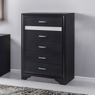 Wooden Drawer Chest with Hidden Jewelry Tray, Black - Bed Bath & Beyond ...