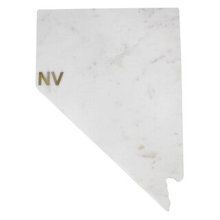 Lg Polished Marble "Nevada" Cutting Board w/brass state abbreviation ...