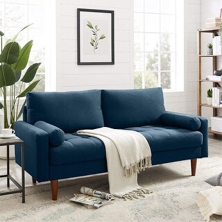 Mid-Century Upholstered 70 Inch Sofa Living Room Couch - Bed Bath ...