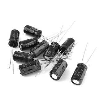 10 Pcs 63V 47uF 105C Radial Lead Electrolytic Capacitor 6mm x 12mm - Black - Bed Bath & Beyond ...