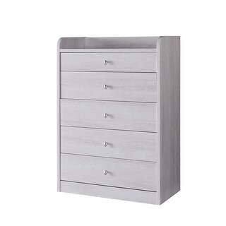 MDF Utility Storage with 5 Drawers and Raised Edges Top, Oak White ...