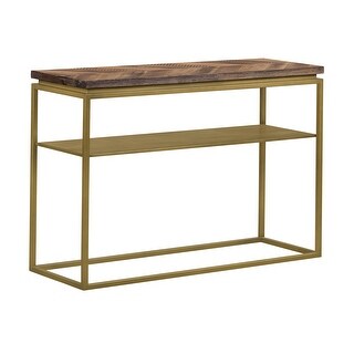 45 Inch Wooden And Metal Console Table Brown And Brass Saltoro Sherpi ...