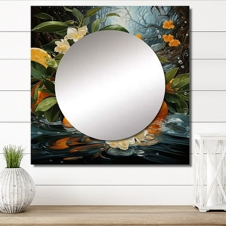 Designart "Orange Tropical Twist I" Fruits Wall Mirror - Food ...