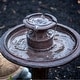 XBrand 28" Solar Water Fountain, 1-Tier, Outdoor Birdbath, Brown Resin ...