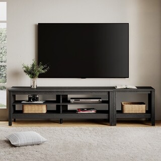 TV Stand for 85 inch TV, Wood Media TV Console Entertainment Center for ...