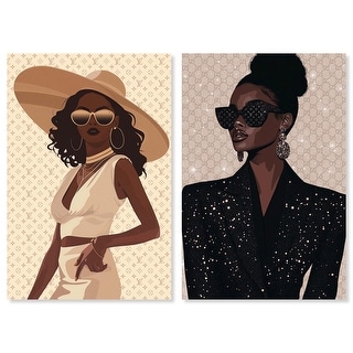Glamorous Noir Fashion Set Canvas by Art Remedy, Gallery Wrapped - Bed ...