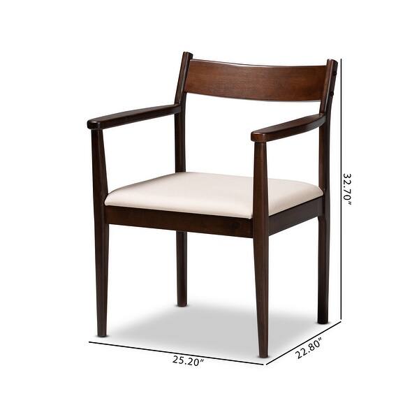 Coretta Mid-Century Modern 2-Piece Dark Brown Wood Dining Chair Set ...
