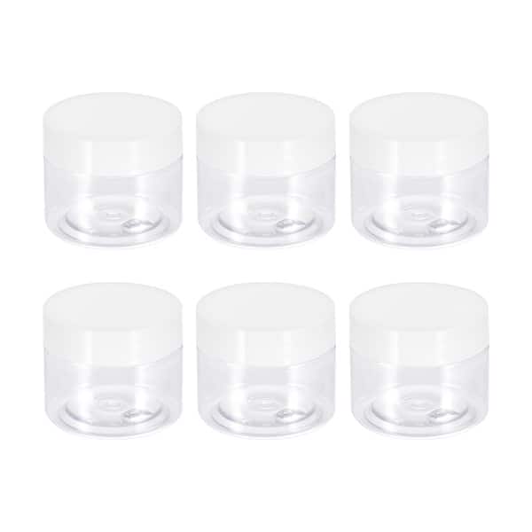 6Pcs 40ml Clear Plastic Jars with White Lid Food Storage Containers for ...