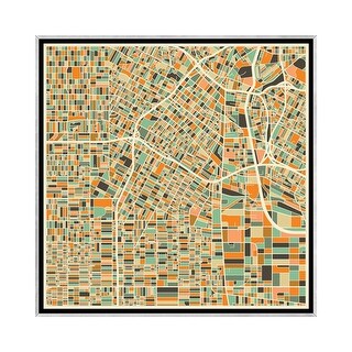 iCanvas "Abstract City Map of Los Angeles" by Jazzberry Blue Framed ...