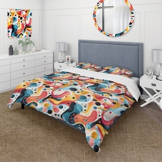 Designart "Colorful Popart Playful Mirage " Modern Bedding Cover Set ...