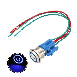 Momentary Push Button Switch 19mm Mounting 1NO 12V LED w Socket Plug ...