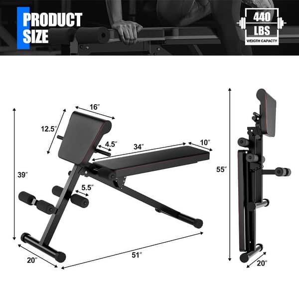 Multi-Functional Adjustable Full Body Exercise Weight Bench - Bed Bath ...