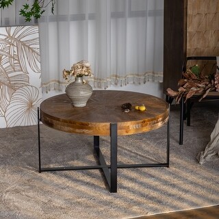 Round Coffee Table Drawing Technology Splicing End Table Display Table ...