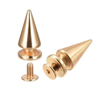 10x20mm Screw Back Rivets, Solid Leather Studs for DIY Gold Tone - Gold ...