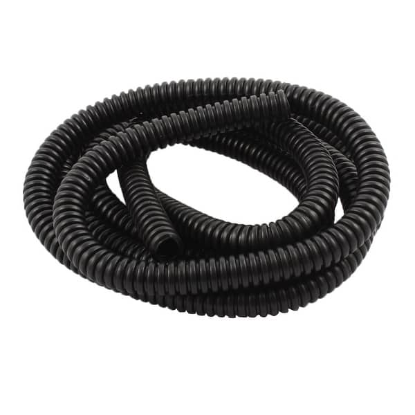 Plastic Corrugated Wire Tubing 1.46M Length 8mm Inner Diameter Black ...