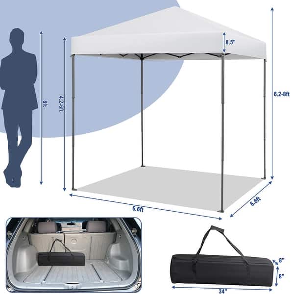 Gymax Patio 6.6 x 6.6ft Outdoor Pop-up Canopy Tent Portable Sun - Bed ...
