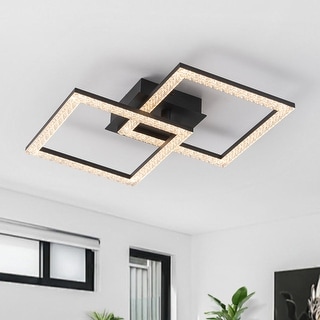 Modern 2-Light Rhombic Integrated Dimmable LED Semi-flush Mount - Bed ...