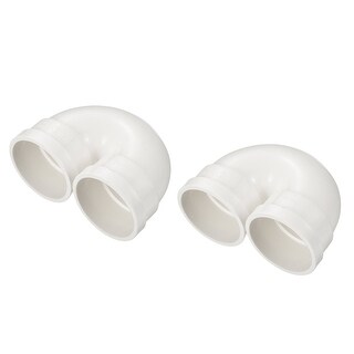 2Pcs PVC Water Pipe U-Shaped Elbow Fitting 50mm ID Tube Connector ...