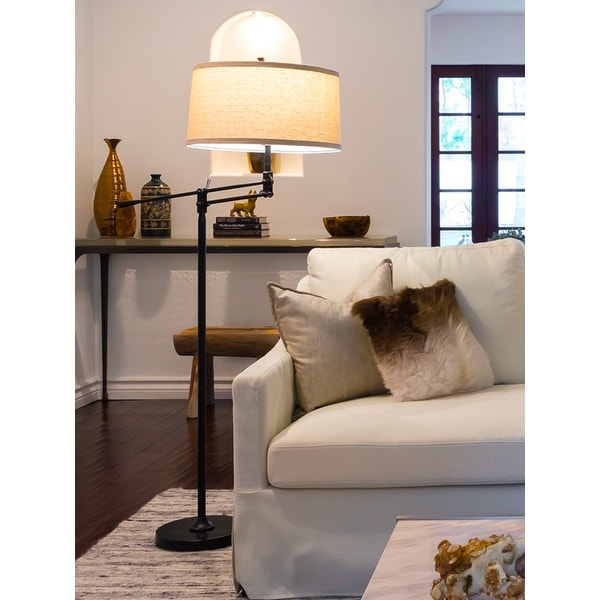 HOMCOM Arc Floor Lamp, Standing Reading Light, with Adjustable ...