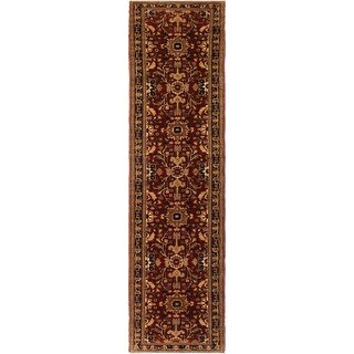 Chic Ziegler Renda Red Blue Hand-Knotted Wool Runner - 2 ft. 8 in. x 13 ...