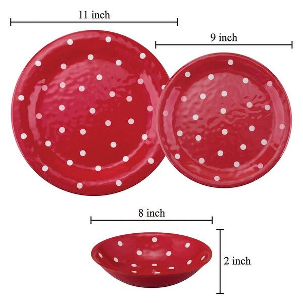 UPware 12-Piece Melamine Dinnerware Set, Includes Dinner Plates, Salad ...