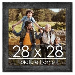 28x28 Distressed/Aged Black Wood Picture Square Frame - Bed Bath ...