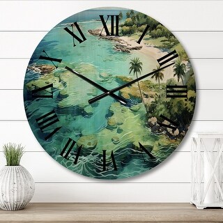 Designart "Caraibe Tropical Paradise" Landscapes Oversized Wood Wall ...