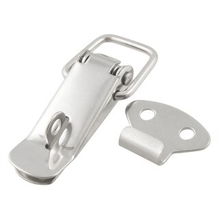 4mm Hole Diameter Metal Straight Loop Latch 2.2" Long w Strike - Silver ...