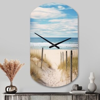 Designart - Path To The Beach VI - Coastal Beach Sand Wall Clock in ...