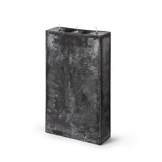 Rectangle 3-Wick Pillar Candle 9.45"x15.75"x3.15" Black- ST - Bed Bath ...