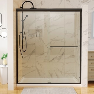 Matte black Sliding Shower Door - Bed Bath & Beyond - 36783614