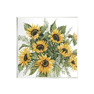 Stupell Bold Sunflower Bunches Floral Country Blossom Bouquet Wood Wall ...