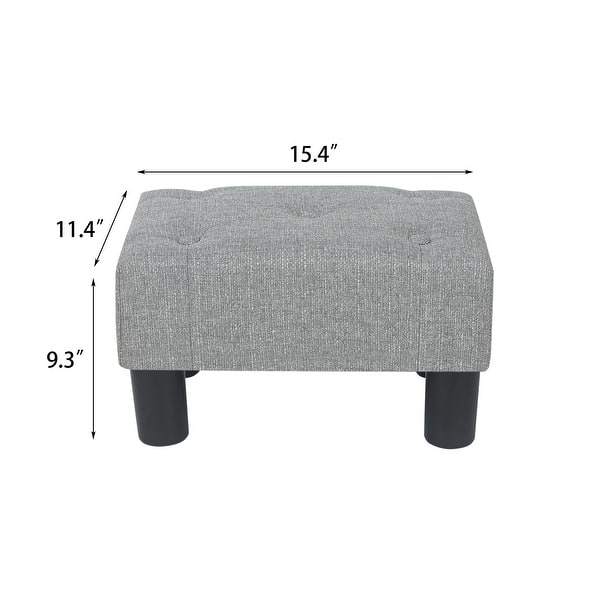 Adeco Button Tufted Foot Stool Rectangular Small Ottoman - Bed Bath ...