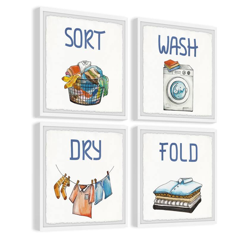 Perfect Laundry Quadriptych - Overstock - 34363407