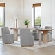 Spruce & Spring Brian Modern Dining Chairs with Casters&Wood Base Set ...