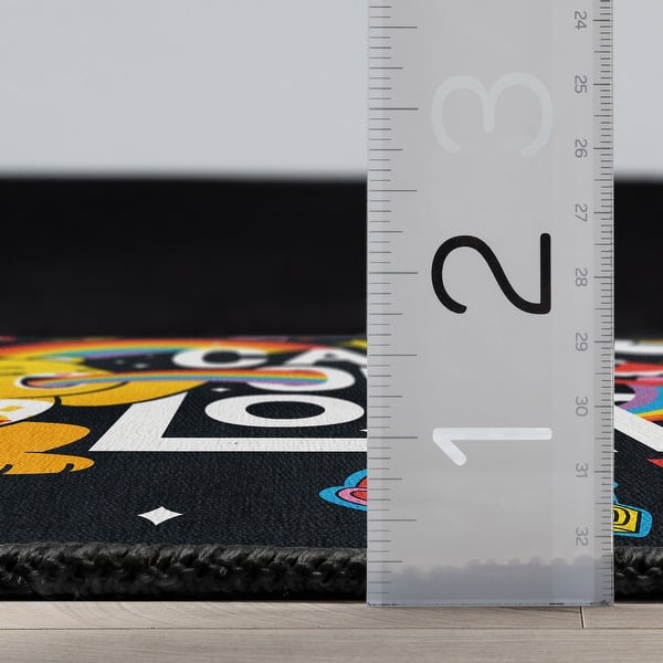 Well Woven Care Bears Care Out Loud Black Multicolor Area Rug - Bed ...